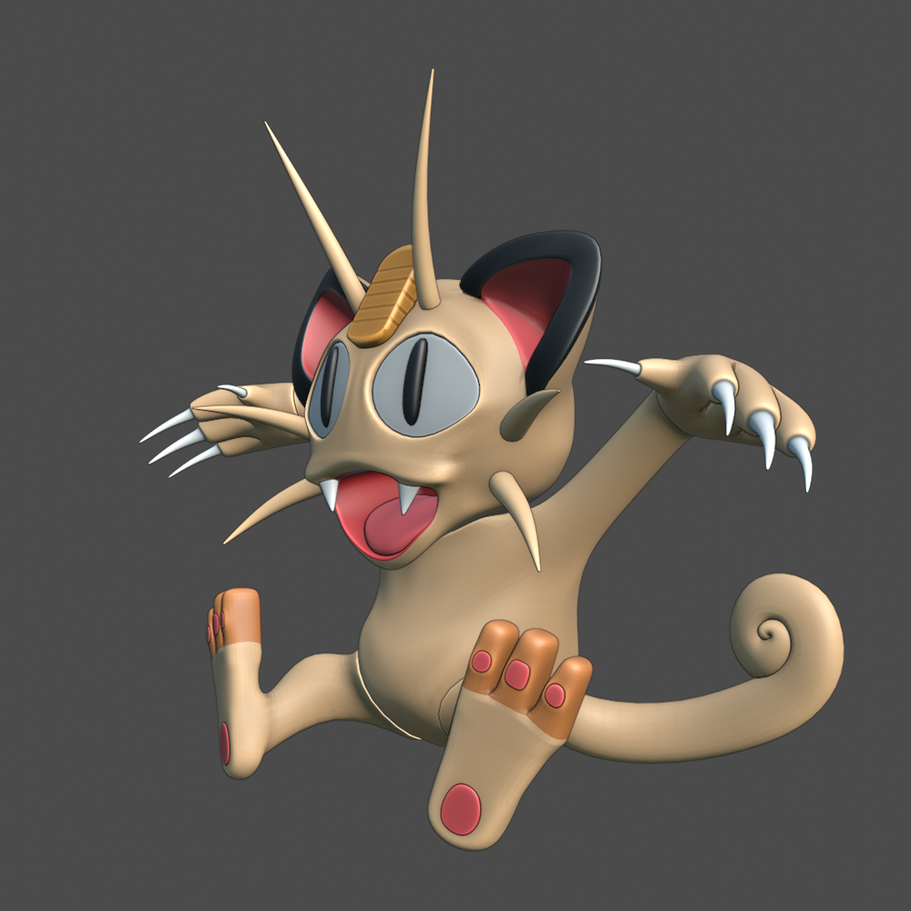 Fichier STL gratuit Meowth・Design pour imprimante 3D à télécharger・Cults