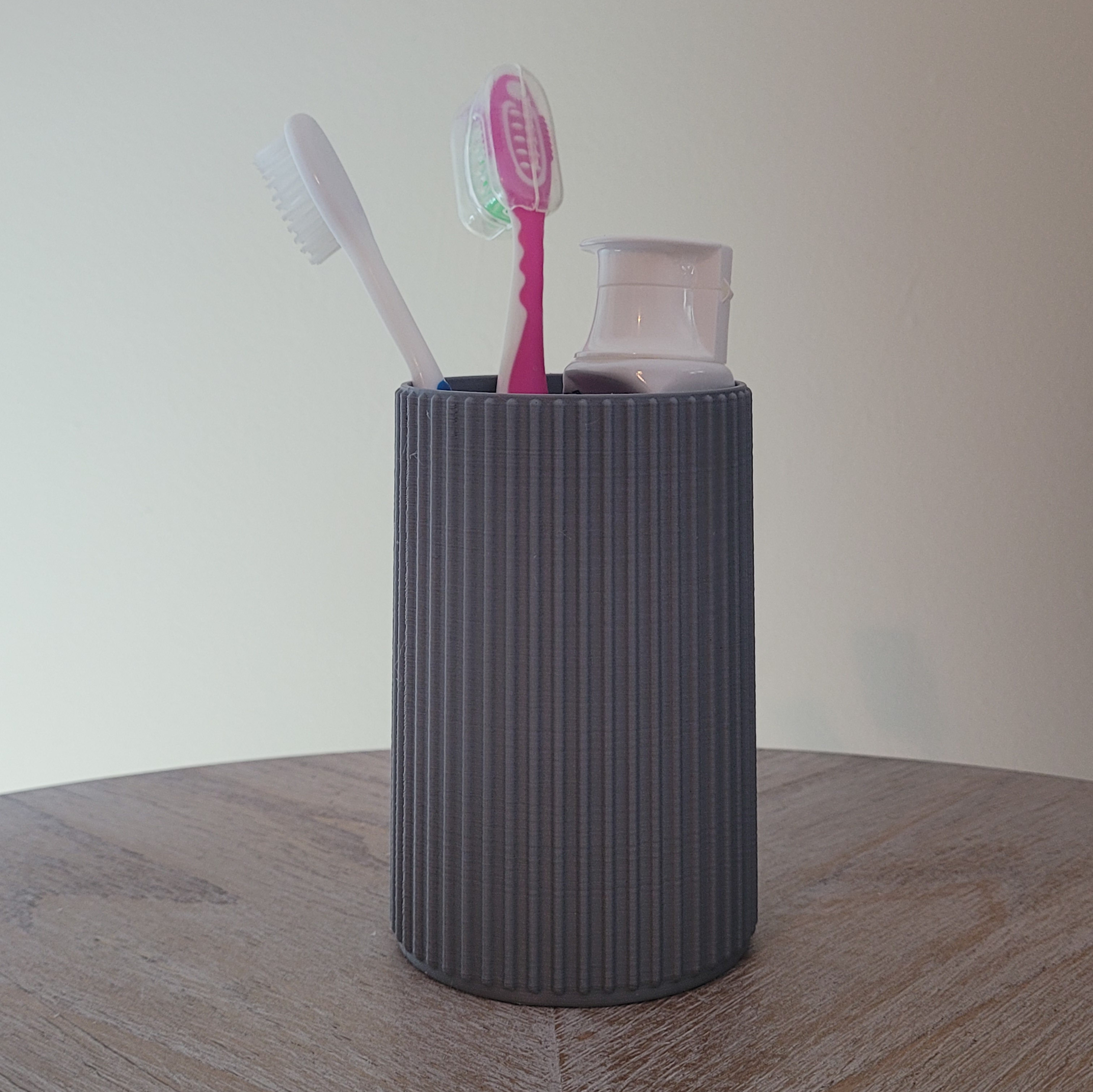 Free STL file Ribbed Pencil or Toothbrush Holder・3D print model to ...