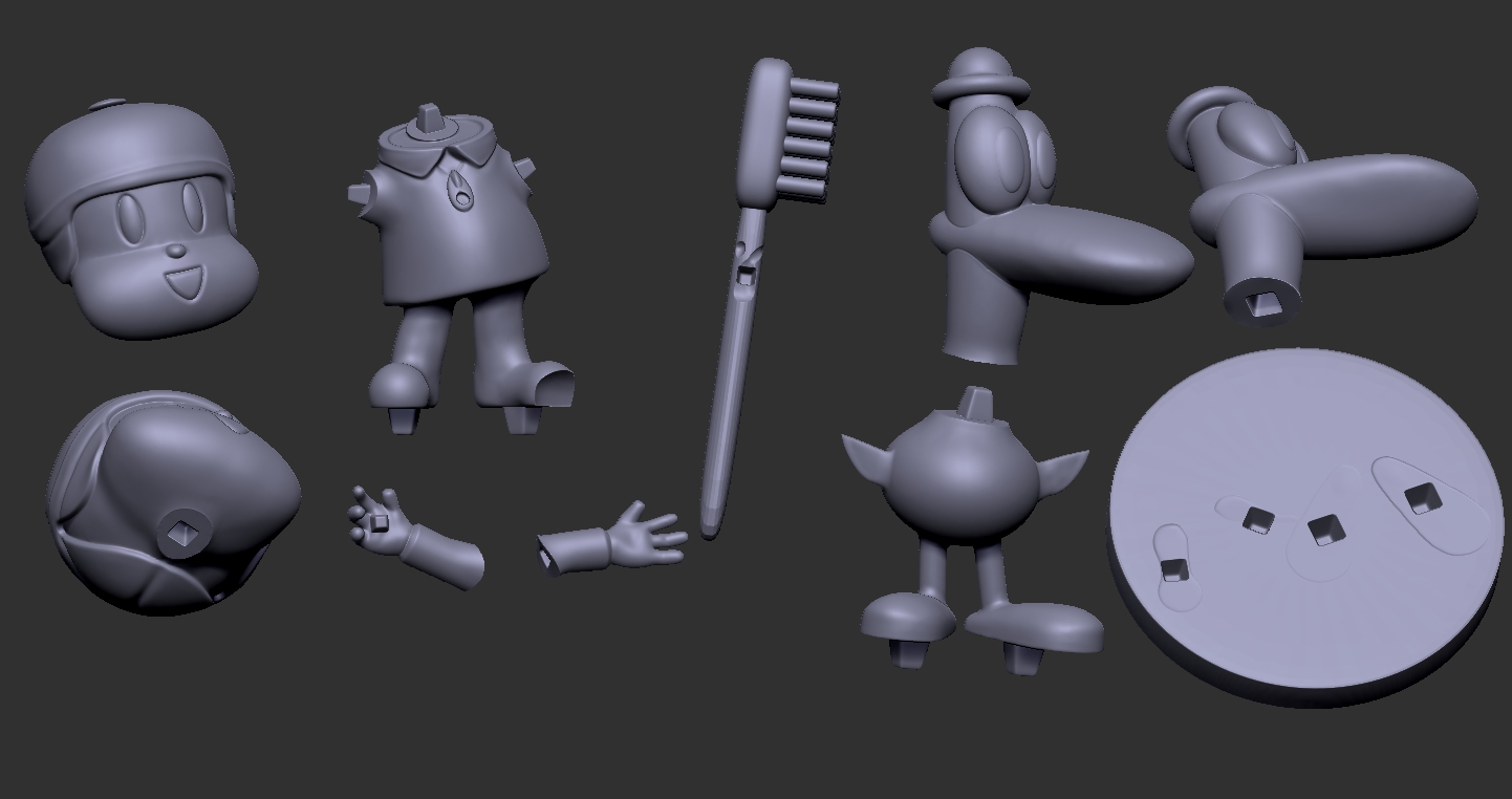 3D file Pocoyo and Duck with Toothbrush (Version 2) 🦆・3D printable ...