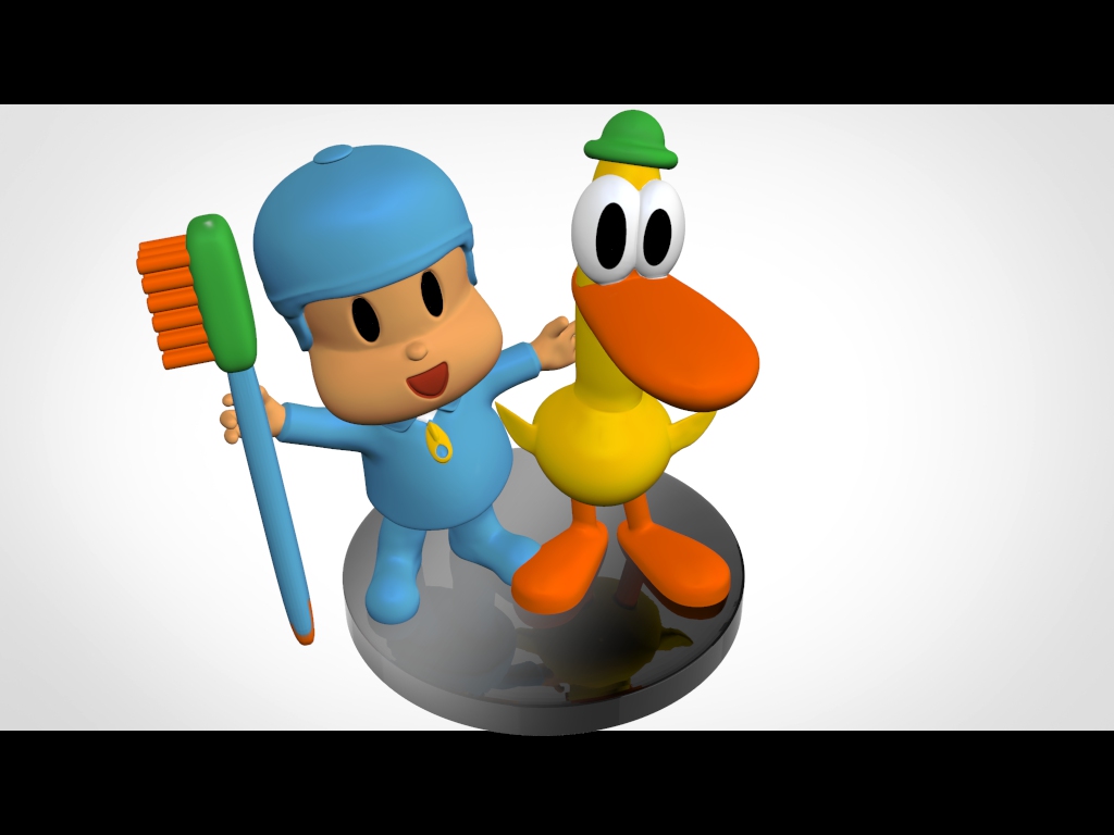 3D file Pocoyo and Duck with Toothbrush (Version 2) 🦆・3D printable ...