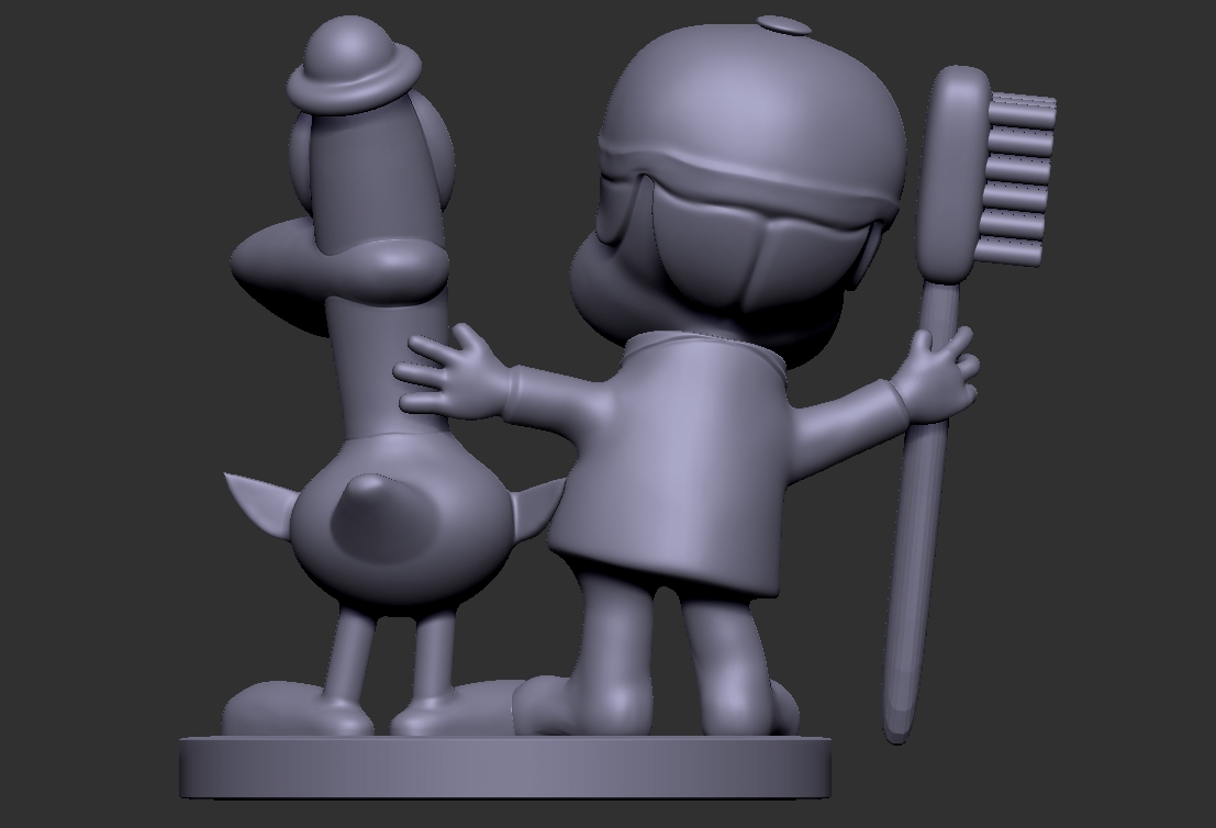 3D file Pocoyo and Duck with Toothbrush (Version 2) 🦆・3D printable ...