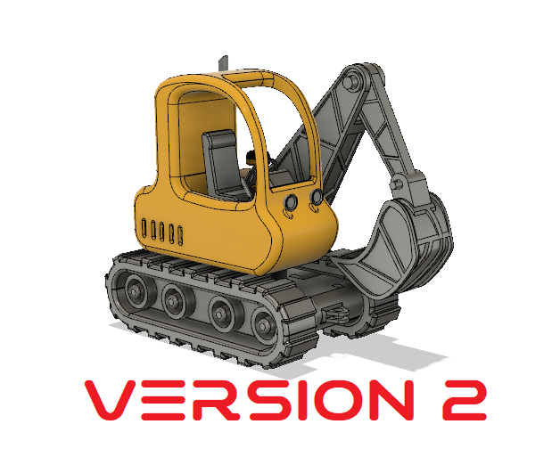 Free 3D file Yellow Excavator version 2 with Movements 🚗・3D printer ...