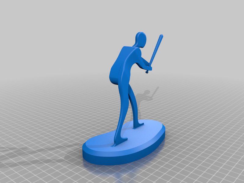 Free 3D file Baseball Athlete Minimalist Square ⚾・3D printing idea to ...
