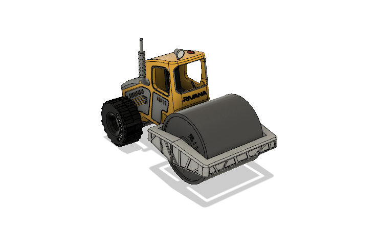 Free STL file Yellow Road Roller Modern with Movements 🎲・3D printable ...