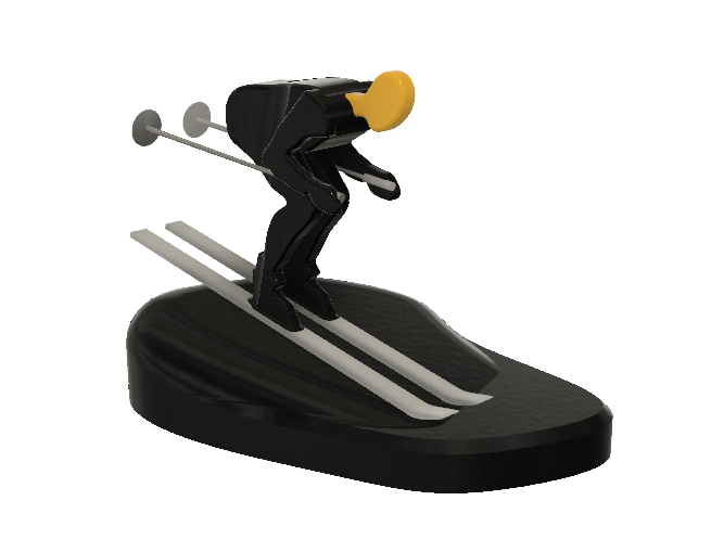 Free STL file Skiing Athlete Minimalist Square・Object to download and ...