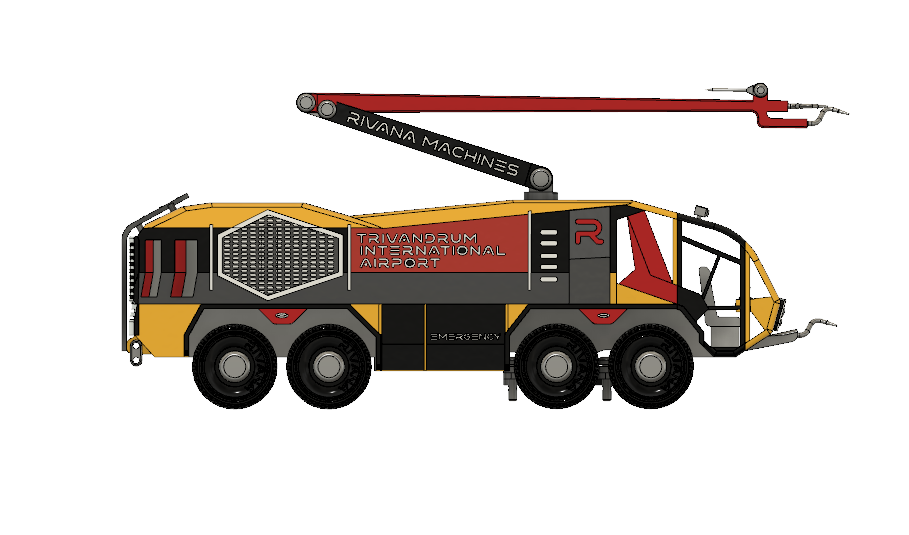 Free STL file Yellow Airport Fire Truck Engine 8X8 with Movements・3D ...