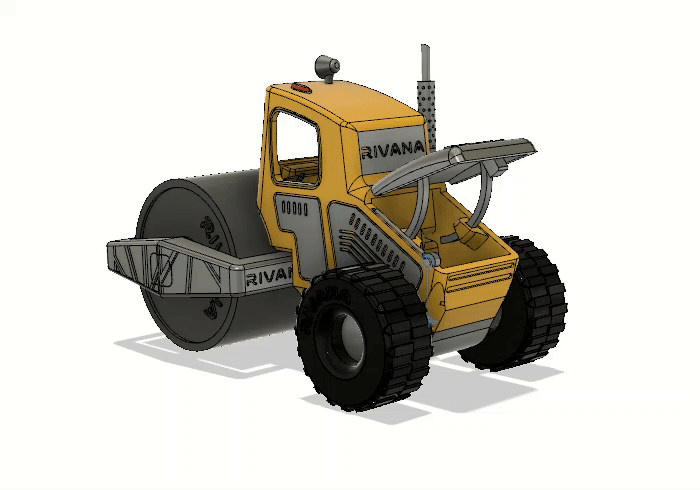 Archivo 3D gratuito Yellow Road Roller Versión Moderna 2 con ...