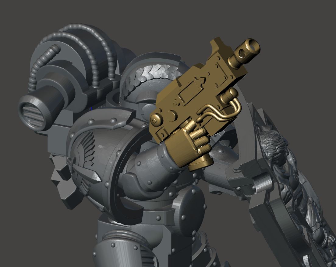 STL file Space Marine Bolt Pistol - Helsdeep Pattern・3D printing model ...