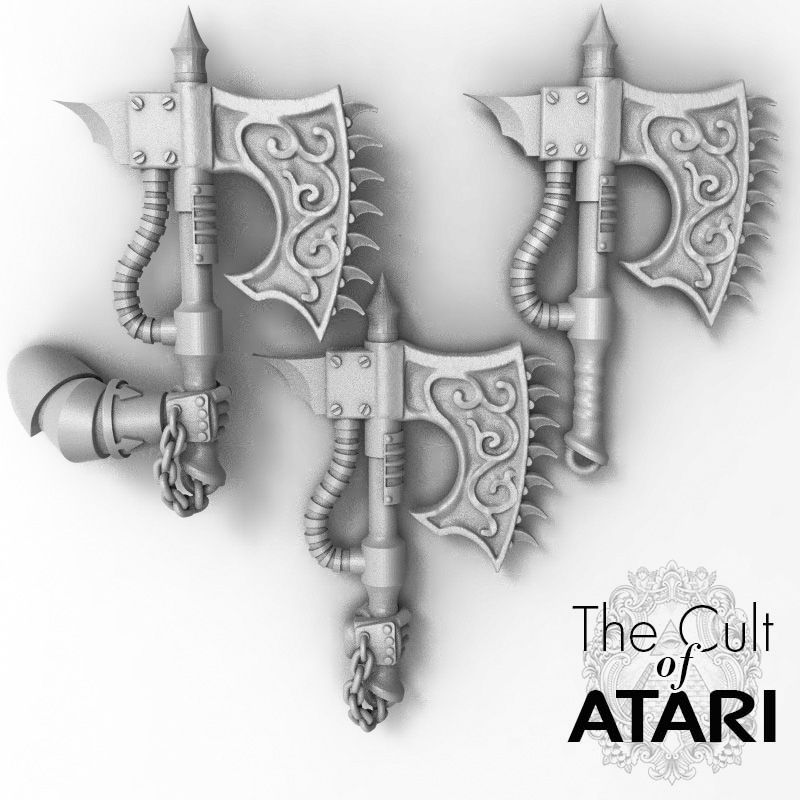 STL file Chaos Space Marines Chainaxe・3D print design to download・Cults