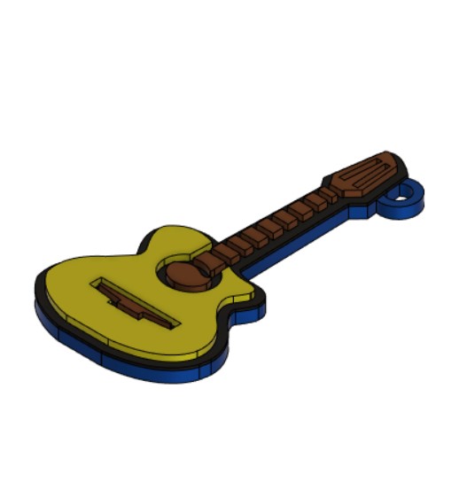 STL file KEYCHAIN GUITAR / GUITAR KEYCHAIN・3D printer model to download ...