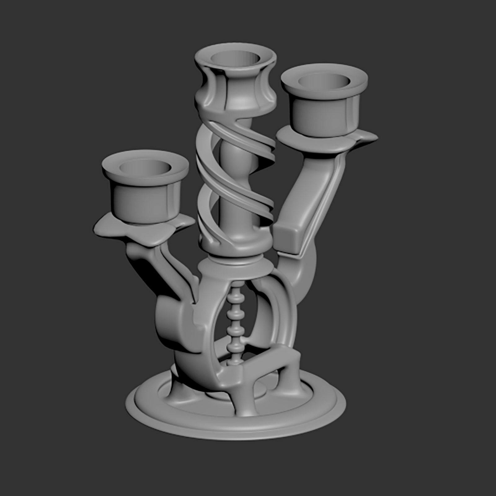 STL file Candlestick for 3 candles- Spiral of time・3D printing model to ...