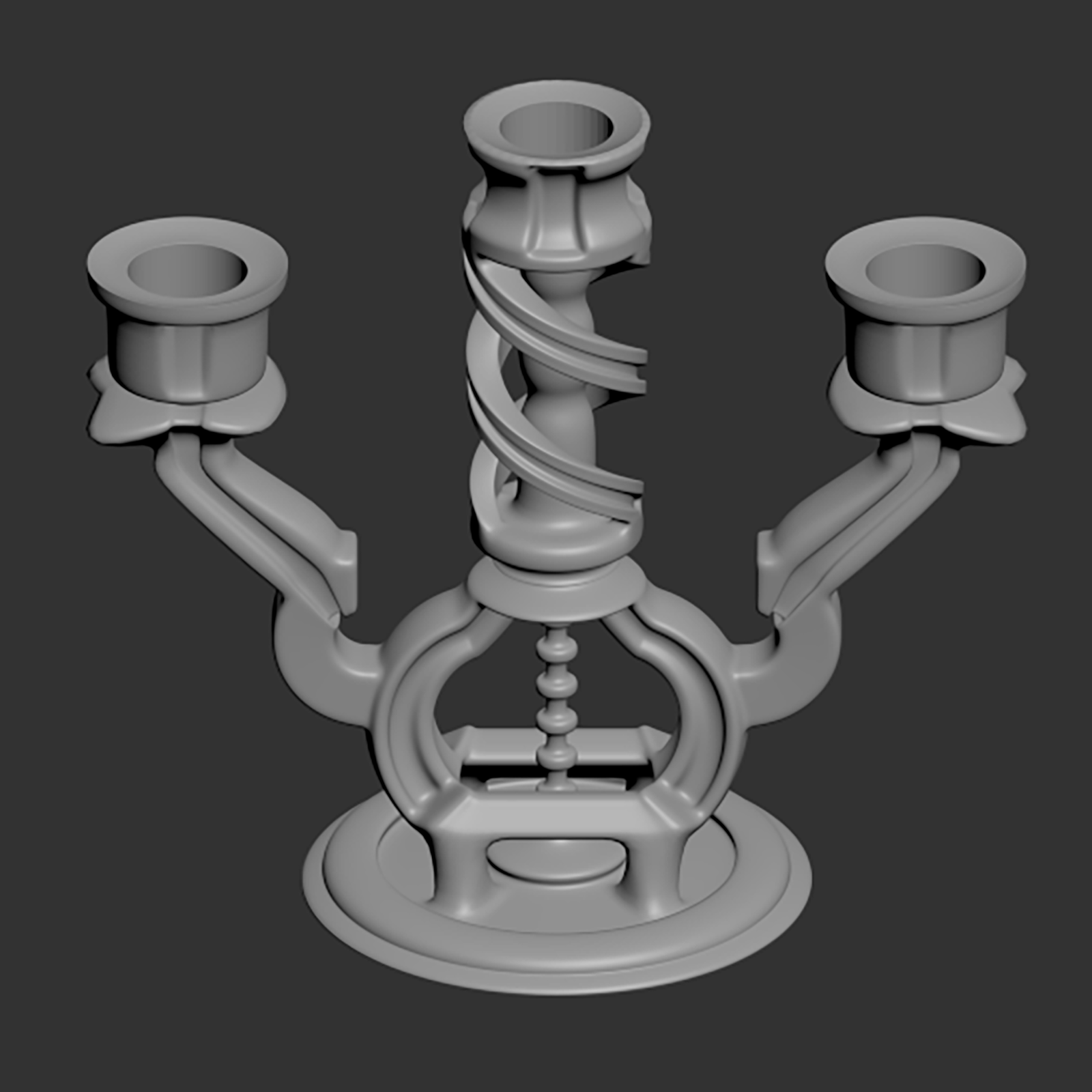 STL file Candlestick for 3 candles- Spiral of time・3D printing model to ...