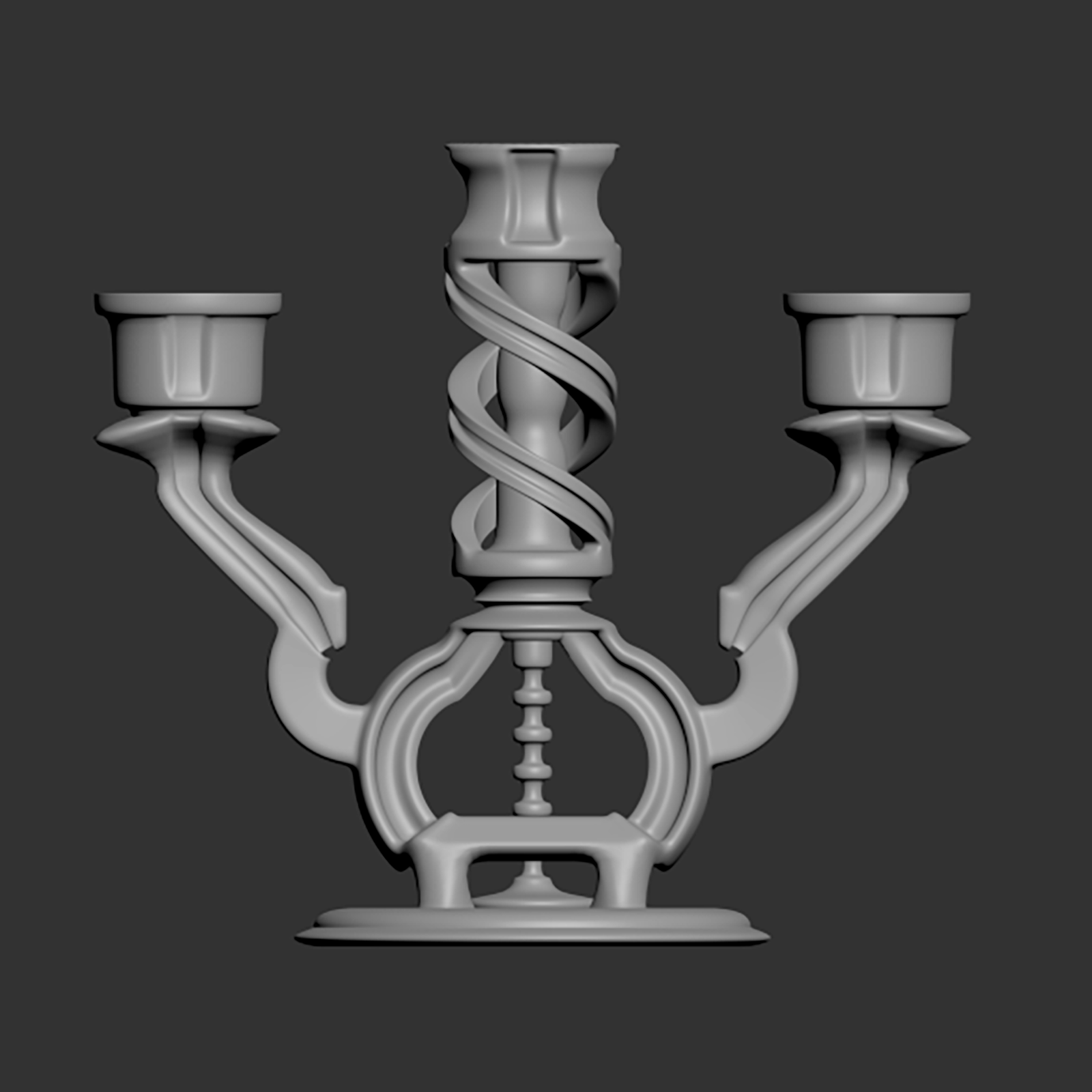 STL file Candlestick for 3 candles- Spiral of time・3D printing model to ...