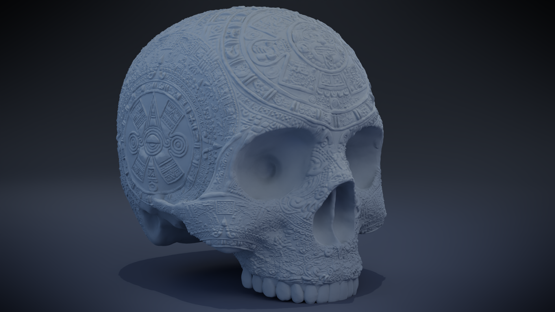 STL file Aztec Skull version 2 💀・Template to download and 3D print・Cults