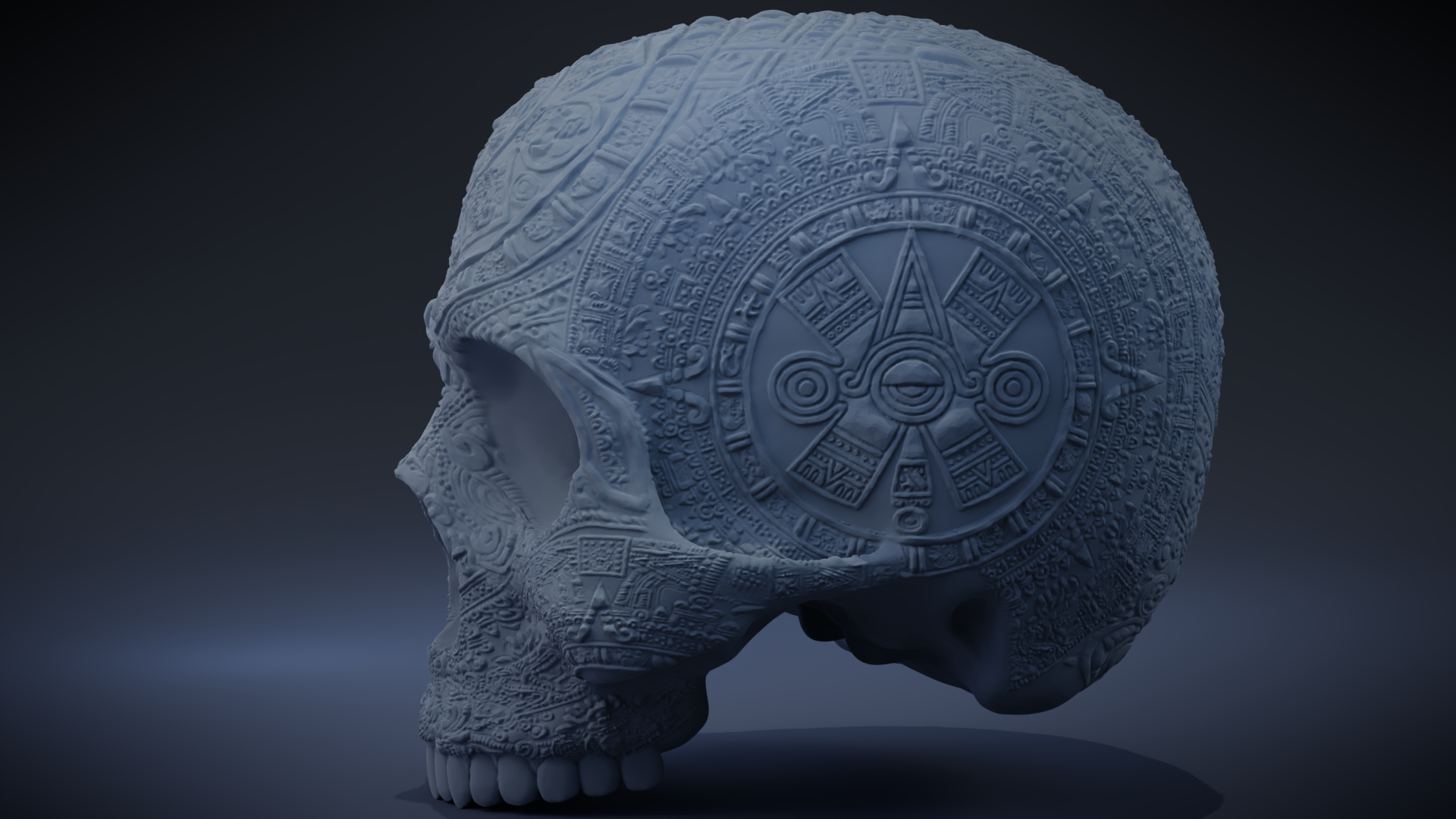 STL file Aztec Skull version 2 💀・Template to download and 3D print・Cults
