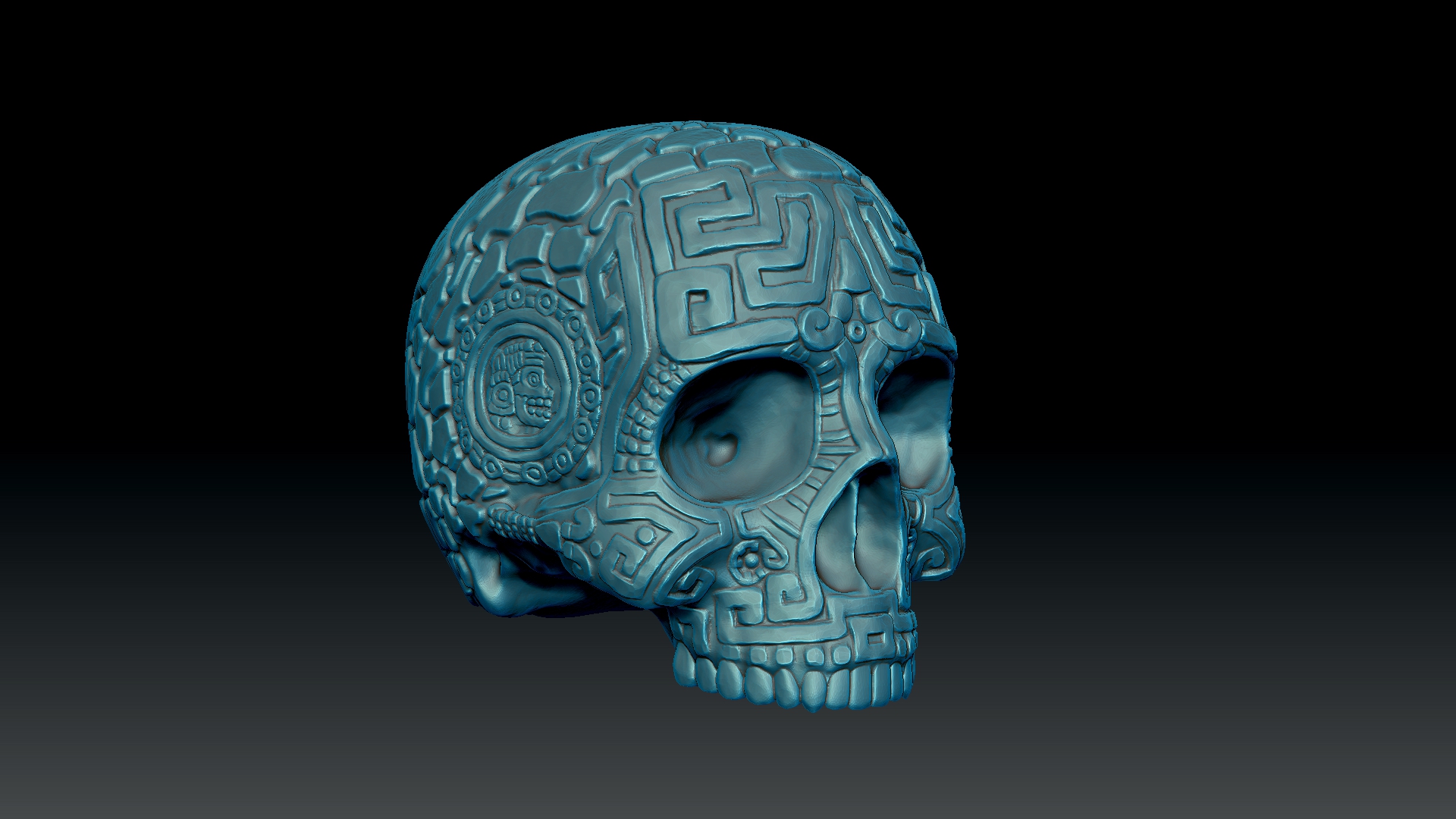 Archivo STL Calavera azteca versión 1 👫・Modelo imprimible en 3D para ...