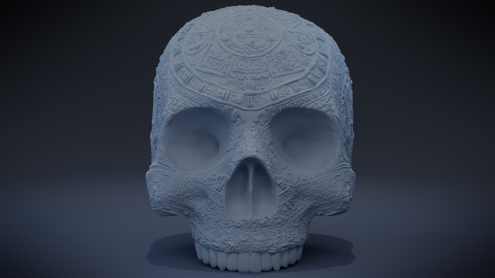 STL file Aztec Skull version 2 💀・Template to download and 3D print・Cults