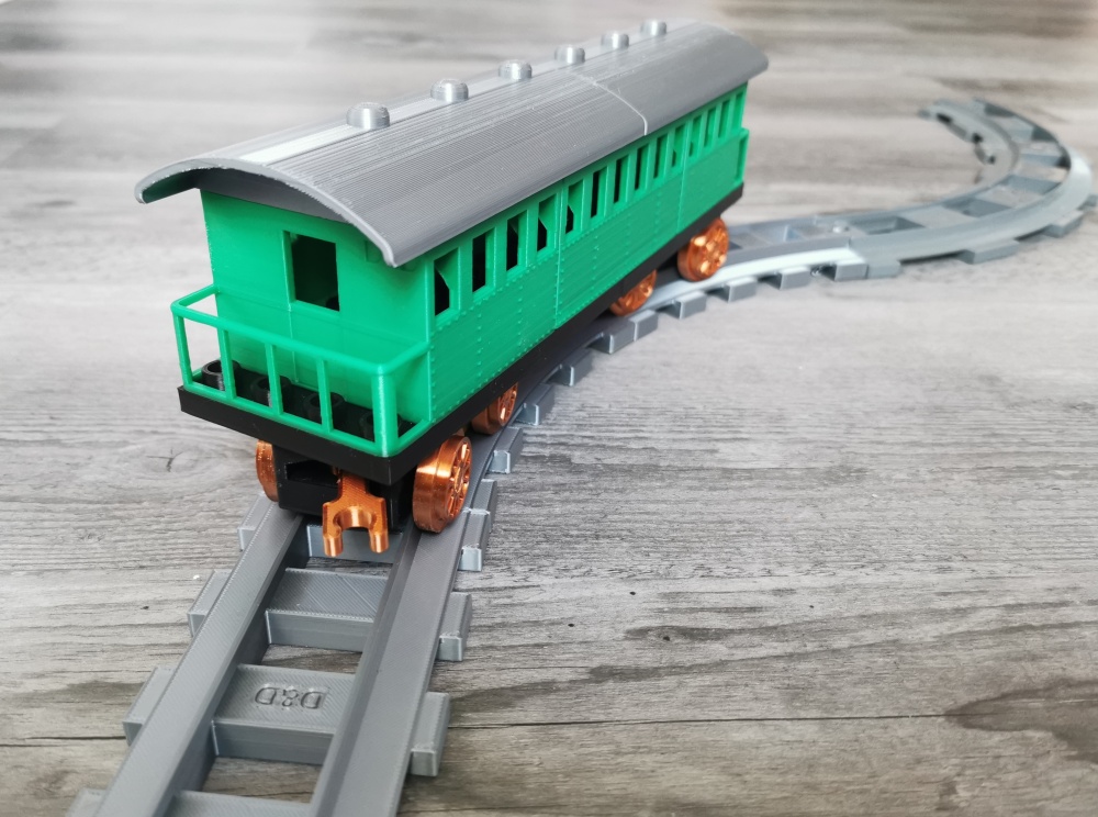 3D file LEGO Steam train wagon rails in set・Design to download and 3D ...