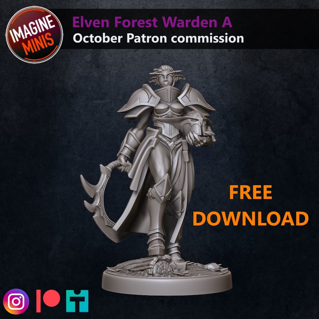 Free 3D file Elven Forest Warden - A 🧝・3D print model to download・Cults