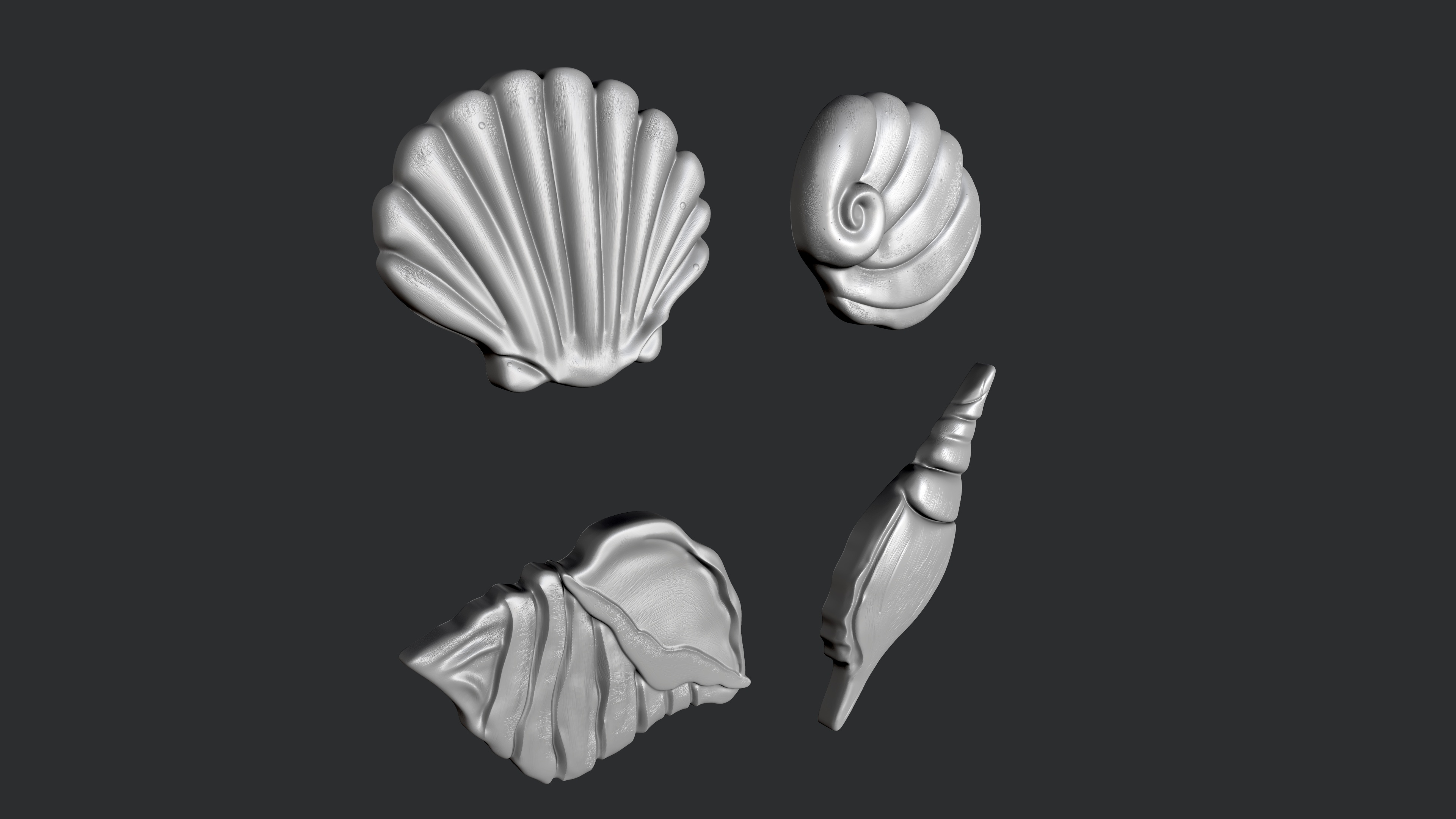 STL file STL models for 3D printing and CNC Set of Seashells・3D print ...