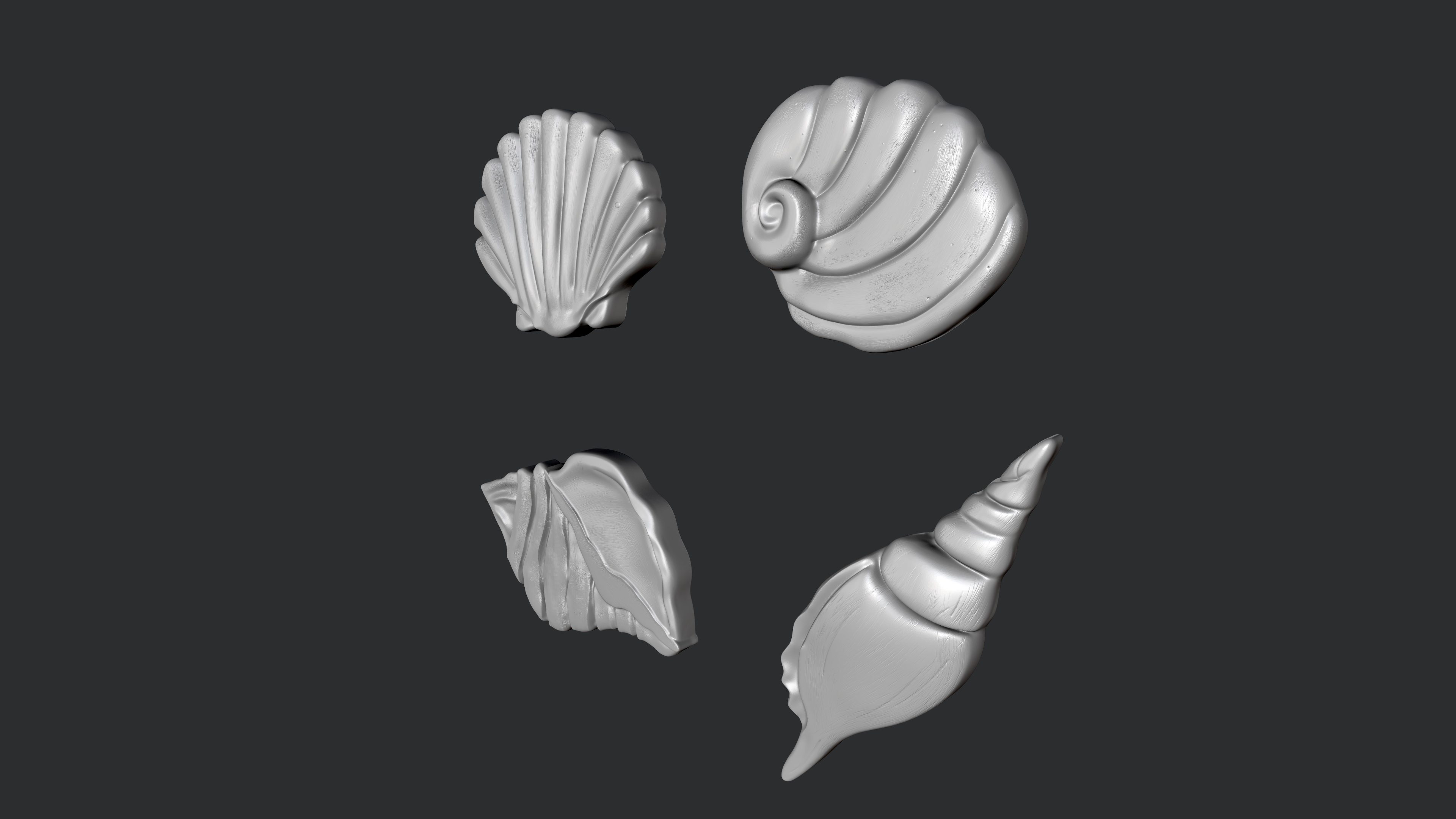 STL file STL models for 3D printing and CNC Set of Seashells・3D print ...