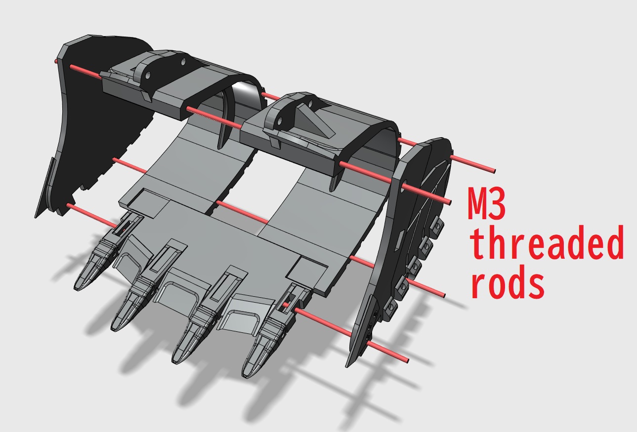 3D file Volvo EC550EL Bucket 1/14 🪣・3D printer design to download・Cults