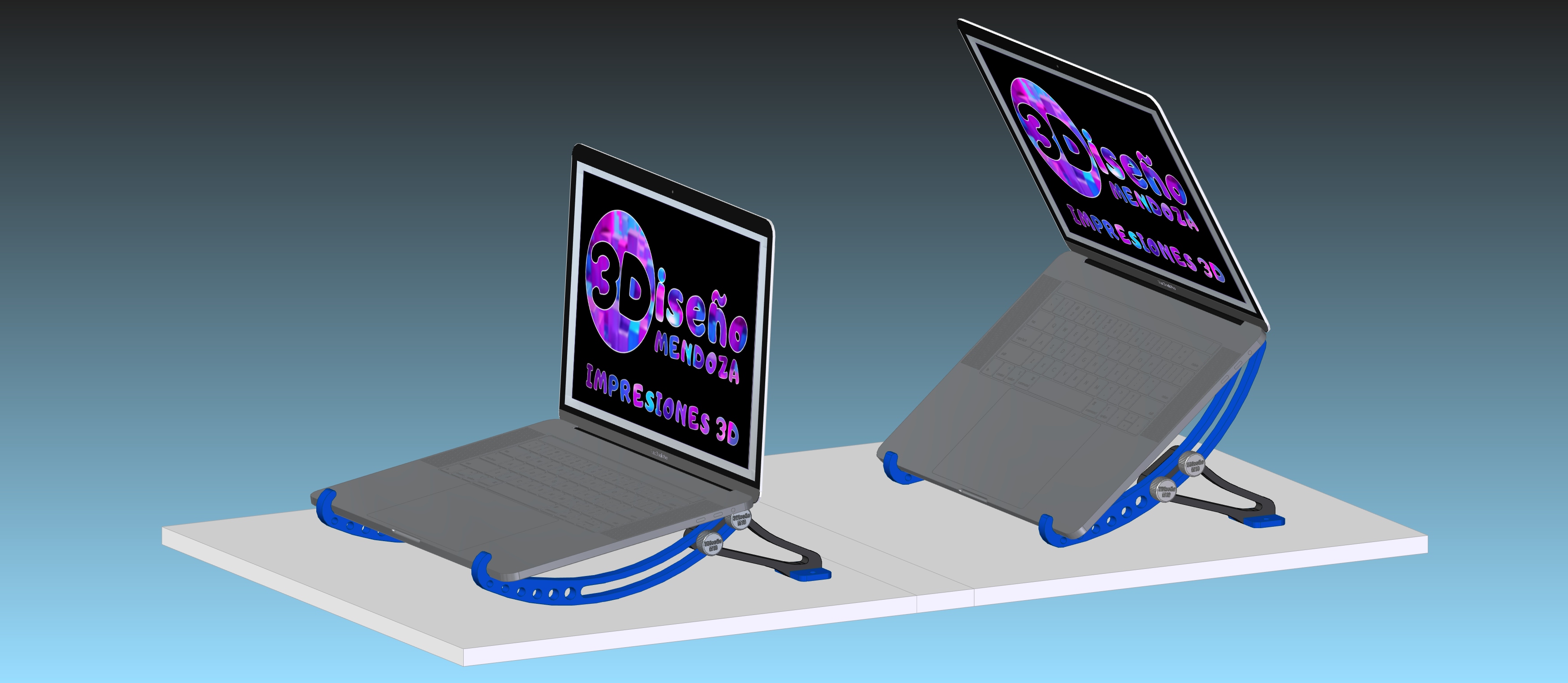 STL file Notebook support - Adjustable support for notebooks, laptops ...