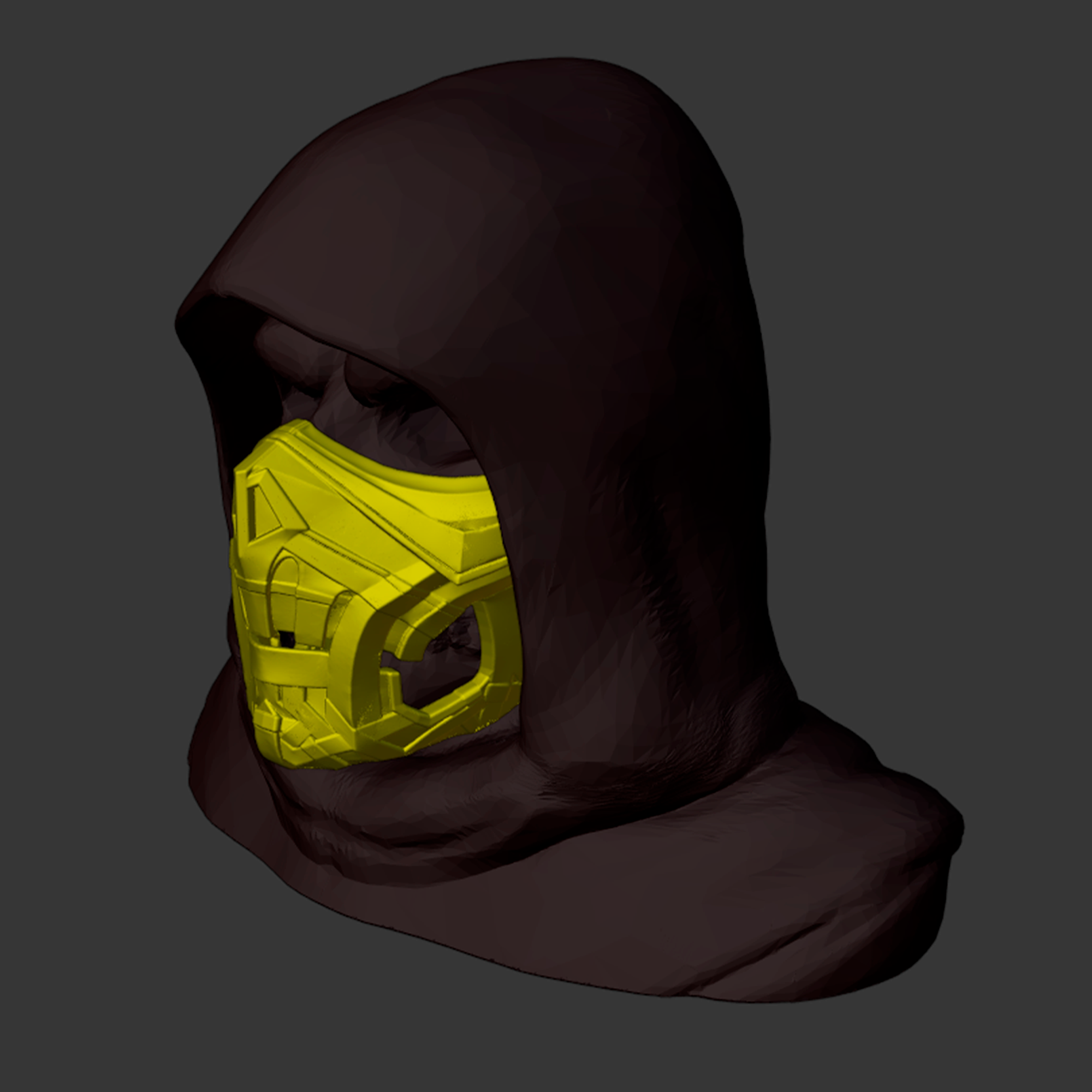 STL file Mortal Kombat Movie 2021 Scorpion Mask - STL File. 2 versions ...