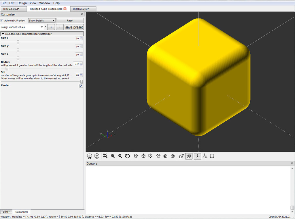 Free 3D file (Fast Rendering) Rounded Cube Module for OpenSCAD・3D print object to download・Cults