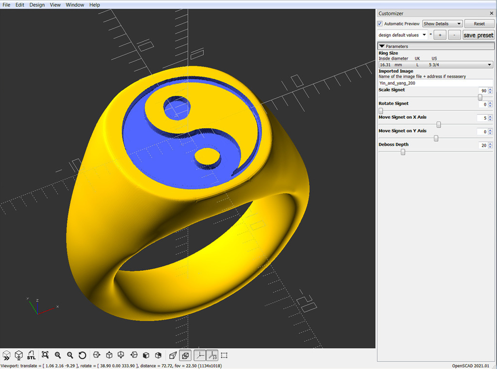 Free STL file Customizable Signet Ring 💍・3D printer design to download ...