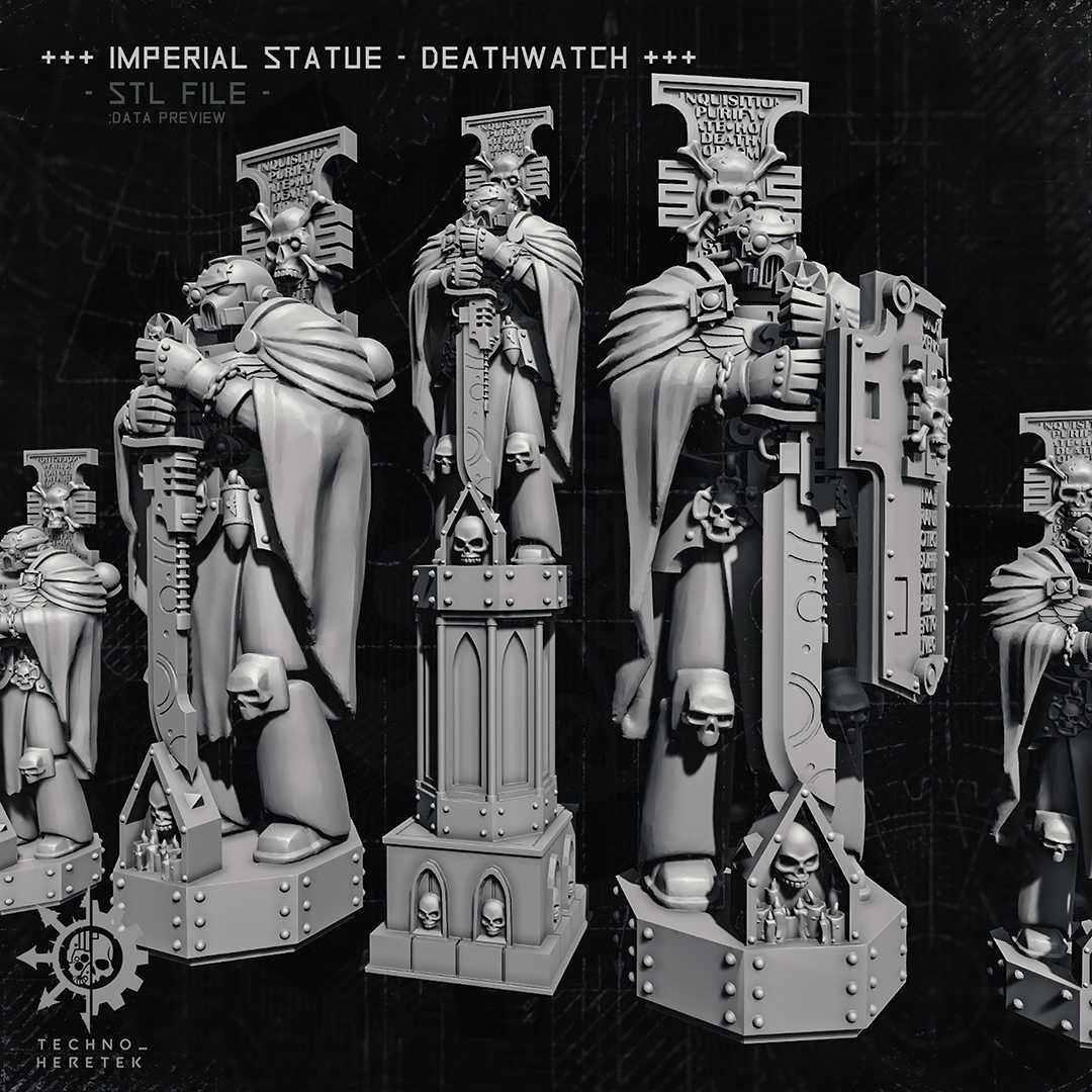 3D file Imperial Statue - Honored Deathwatch Veteran 40k ⚔・3D printing ...