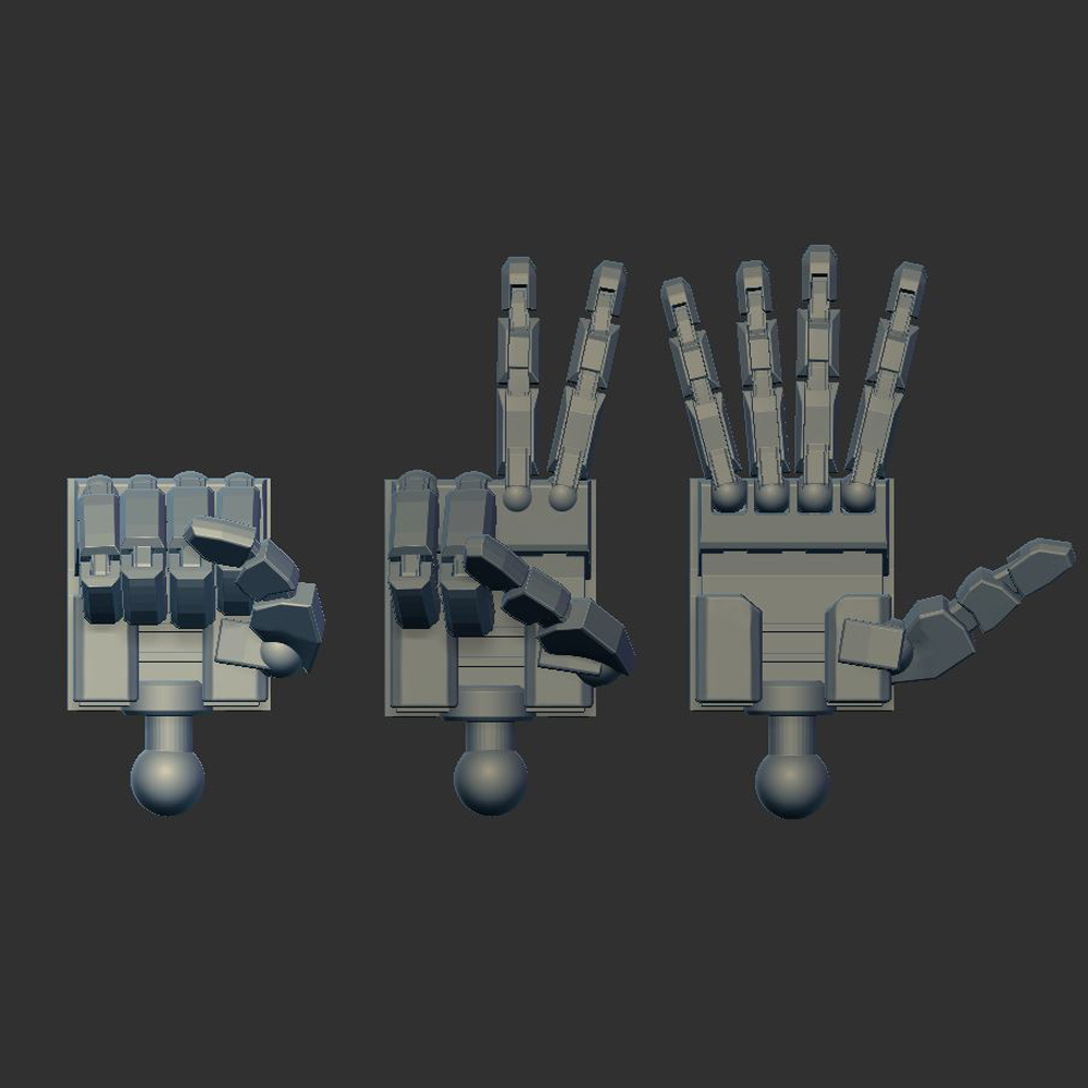 STL file GUNPLA 1/144 HAND TRIPACK ・3D printing idea to download・Cults