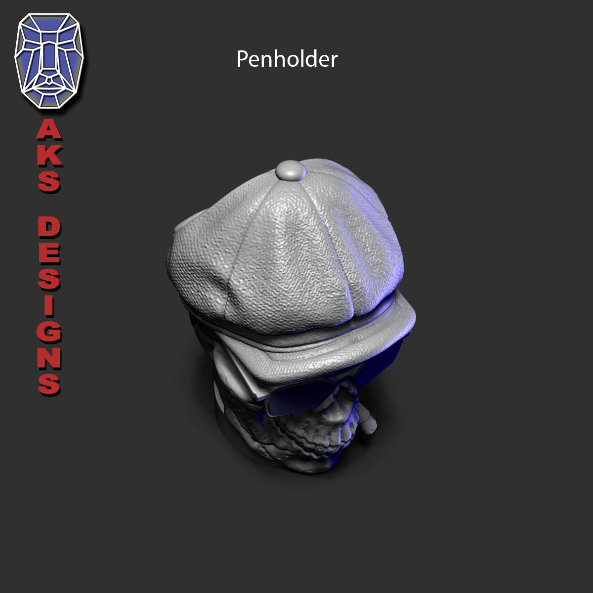 3D file Gangster skull version 2 Penholder and flowerpot 💀・3D printer ...