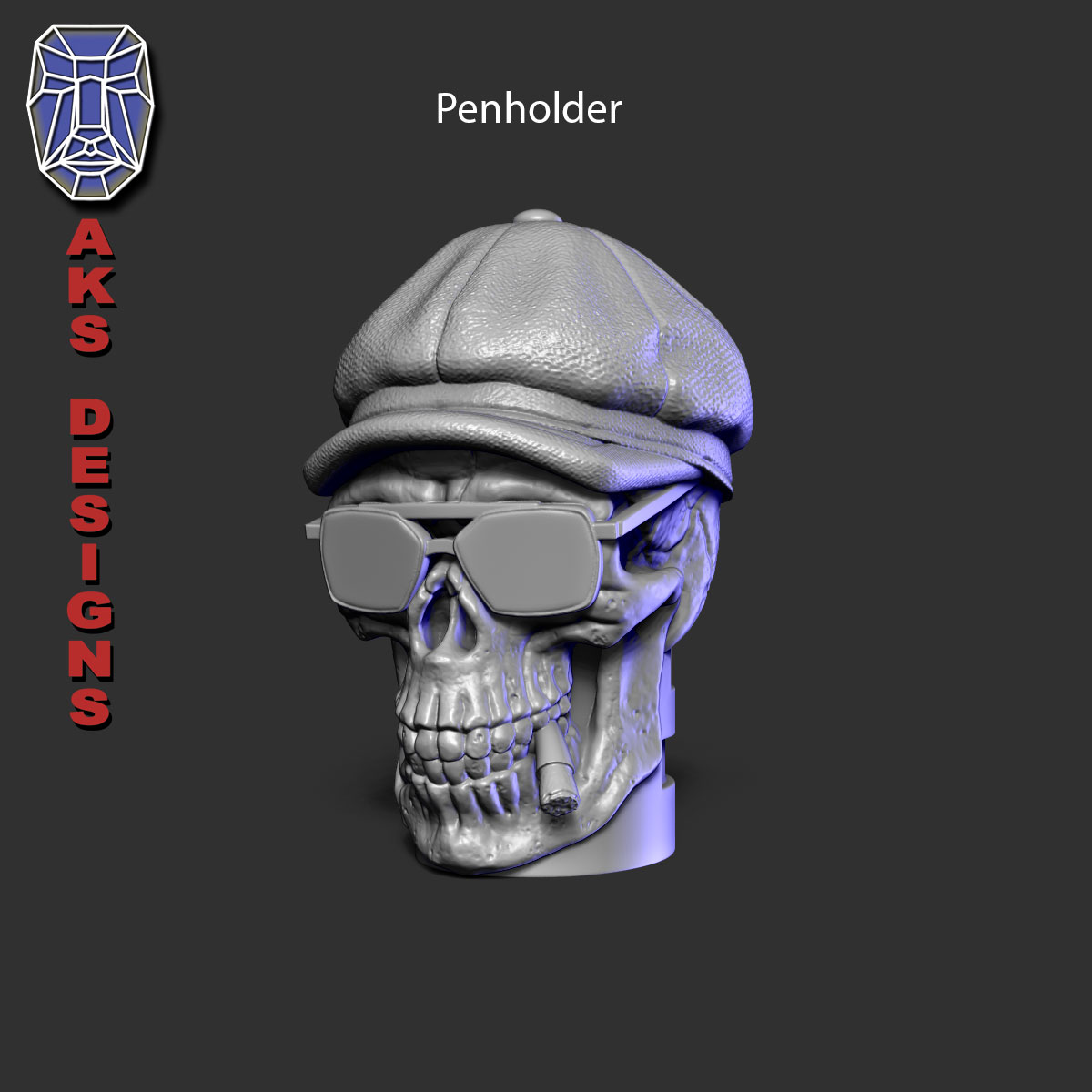 3D file Gangster skull version 2 Penholder and flowerpot 💀・3D printer ...
