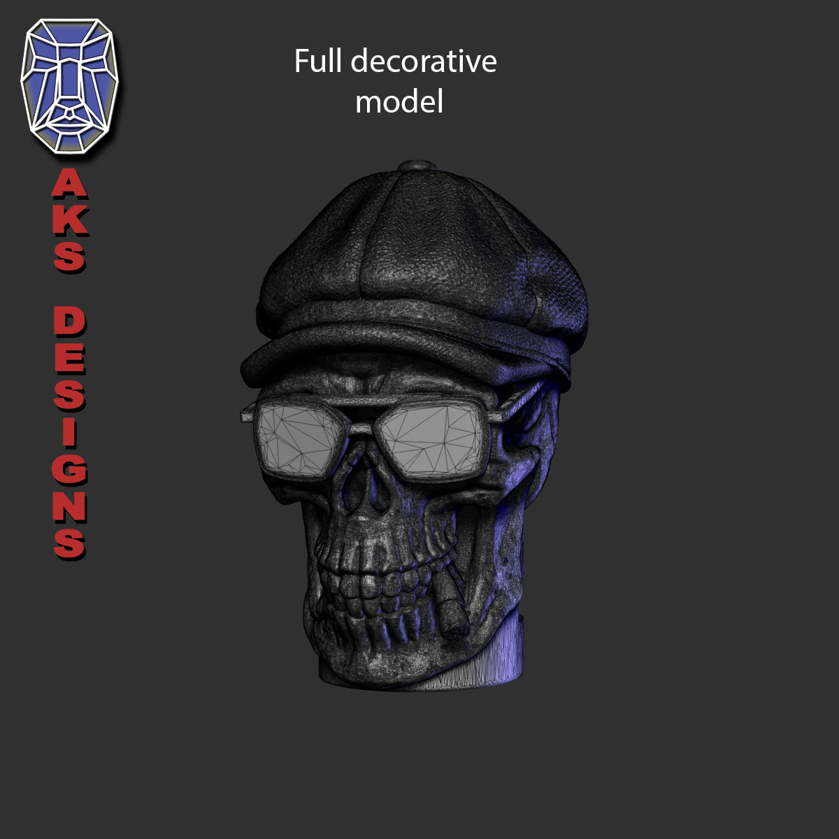 3D file Gangster skull version 2 Penholder and flowerpot 💀・3D printer ...