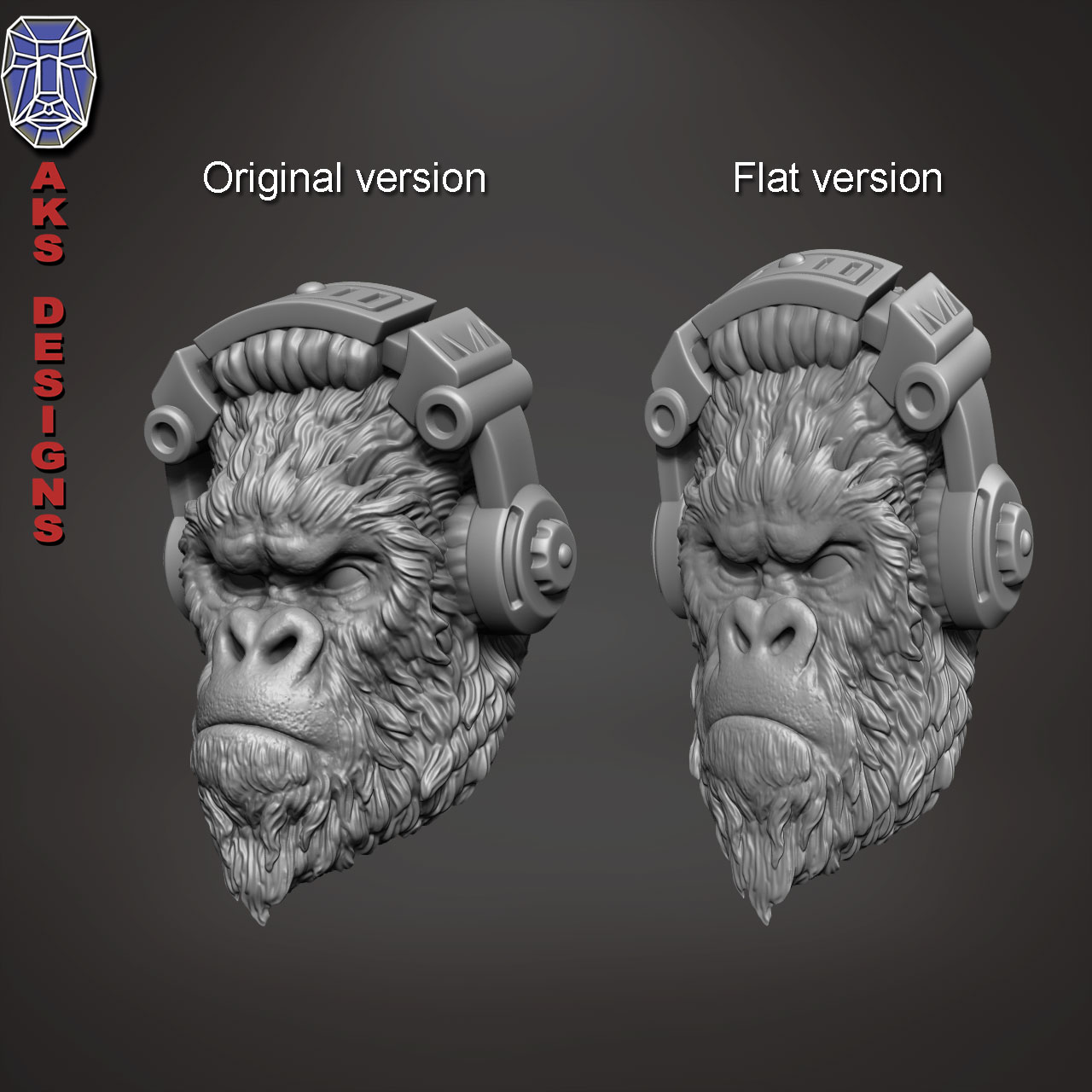 3D file Guerilla with Headphone 1 Bas relief Art・3D printing design to ...