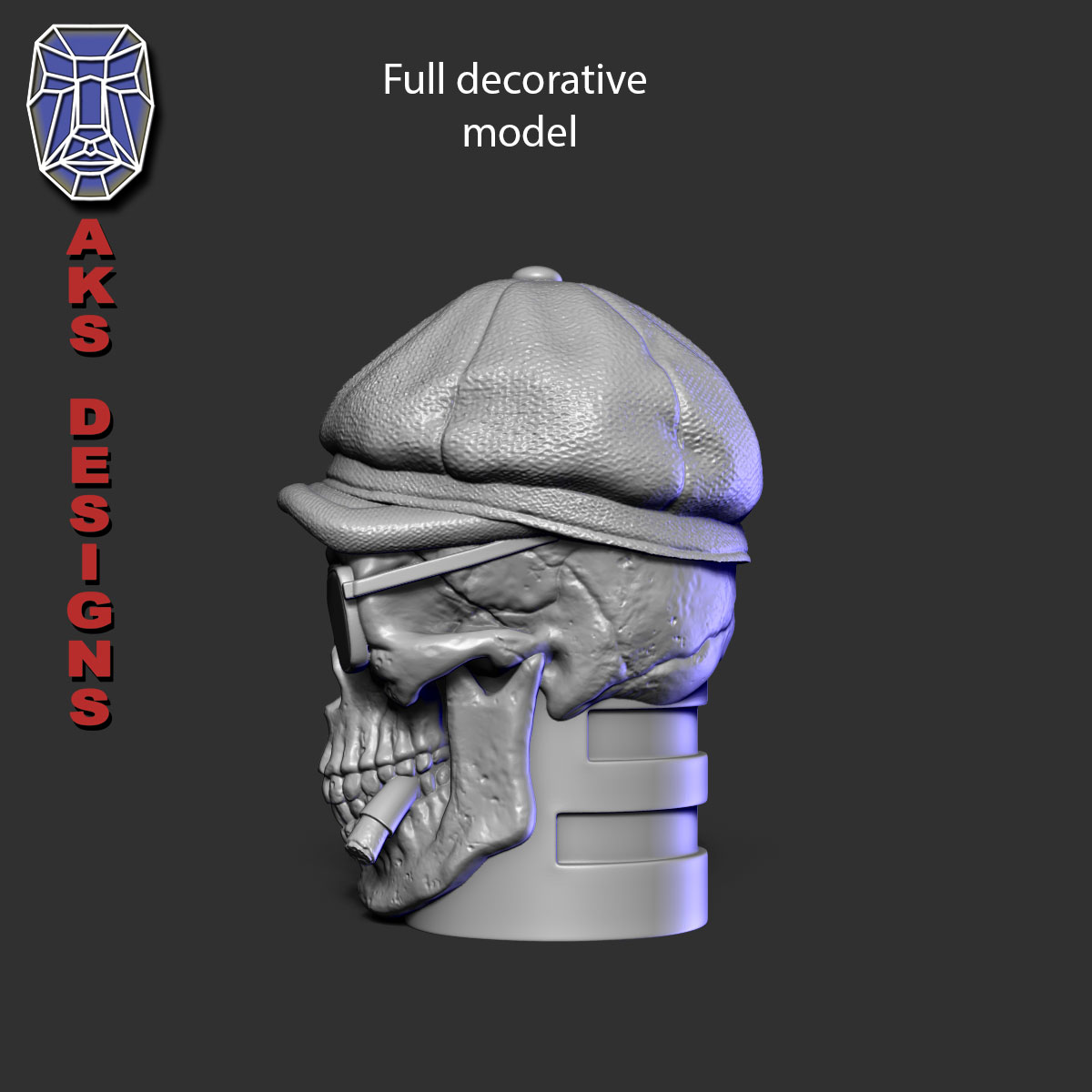 3D file Gangster skull version 2 Penholder and flowerpot 💀・3D printer ...