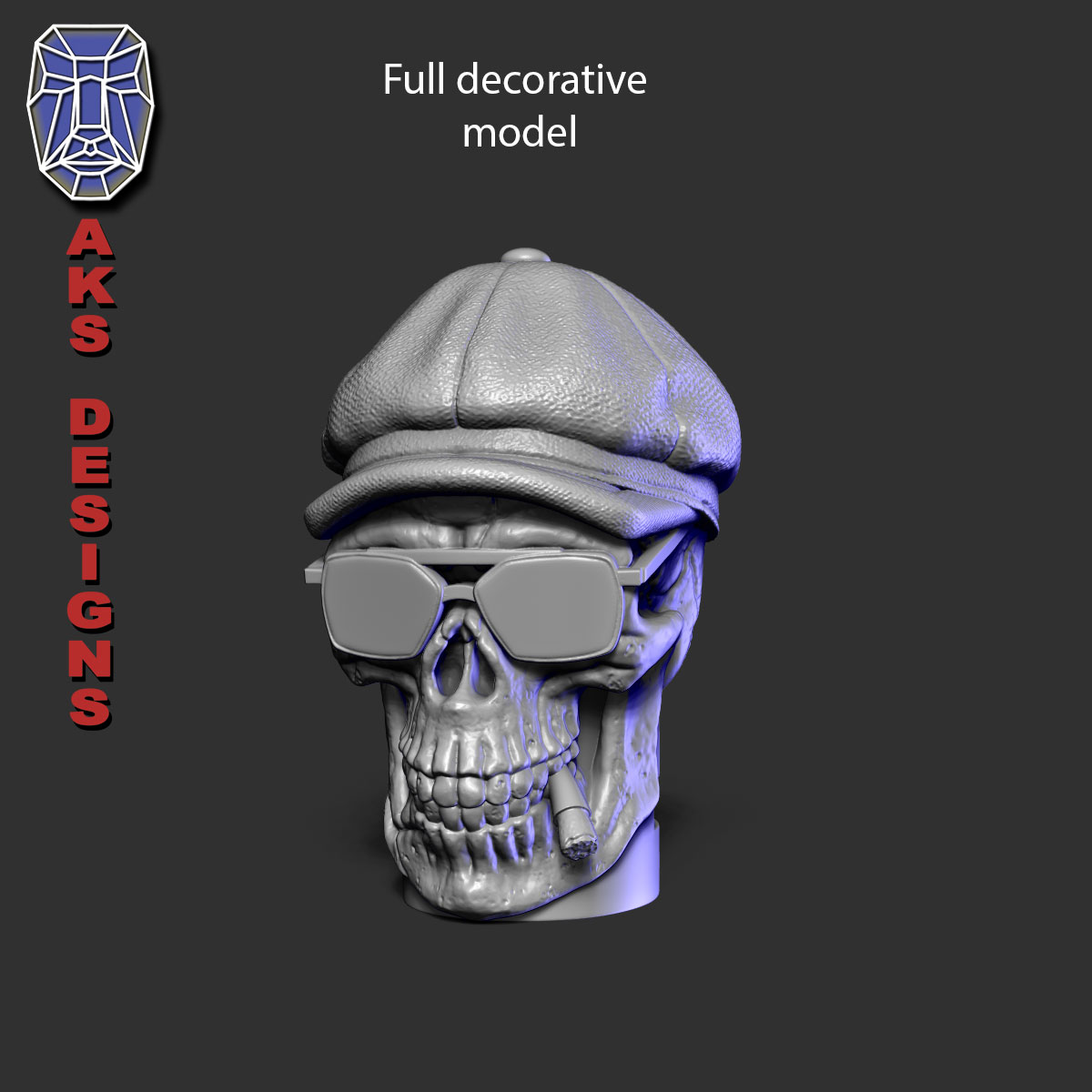 3D file Gangster skull version 2 Penholder and flowerpot 💀・3D printer ...
