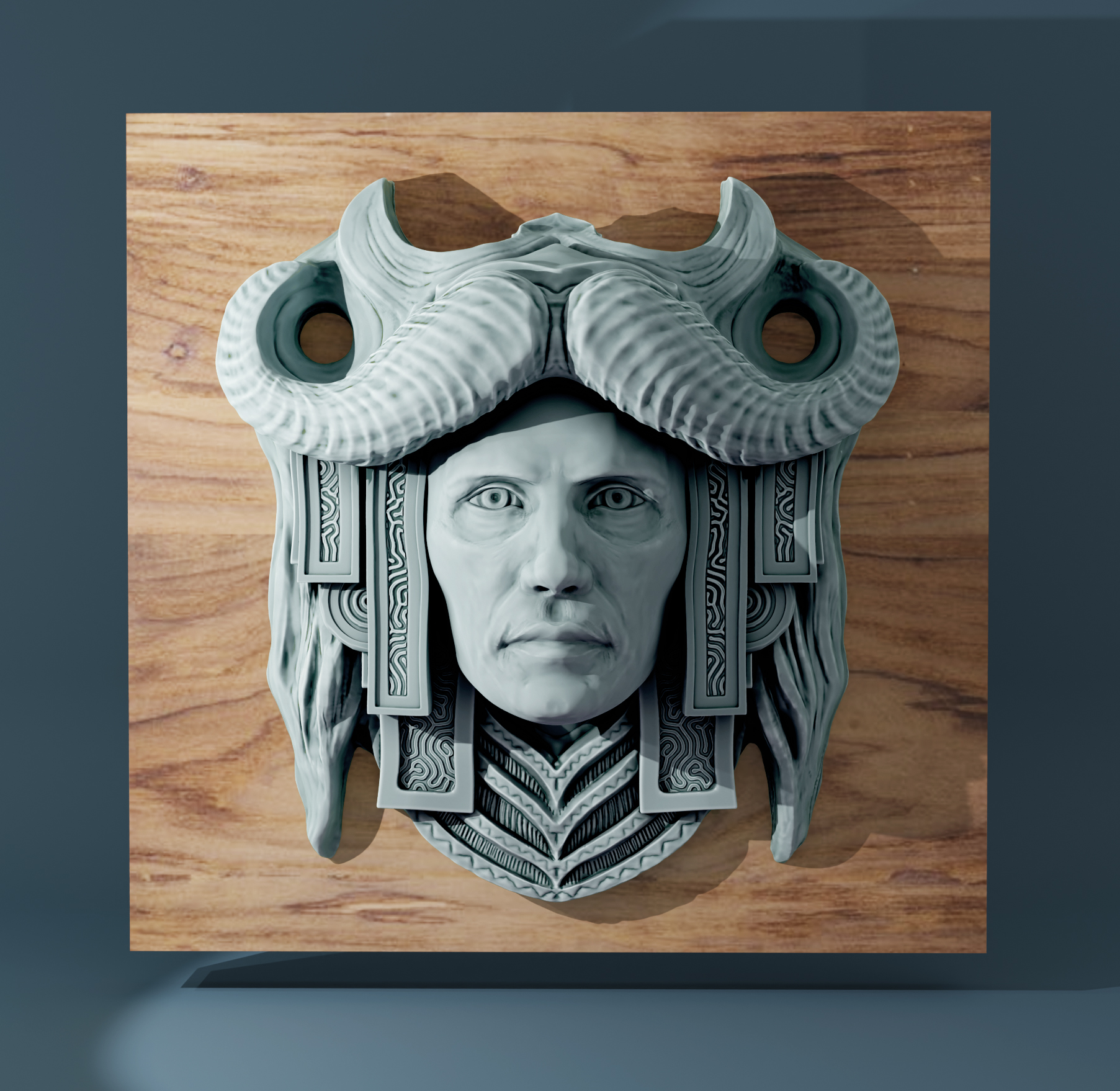 OBJ file Native tribesman head・Template to download and 3D print・Cults