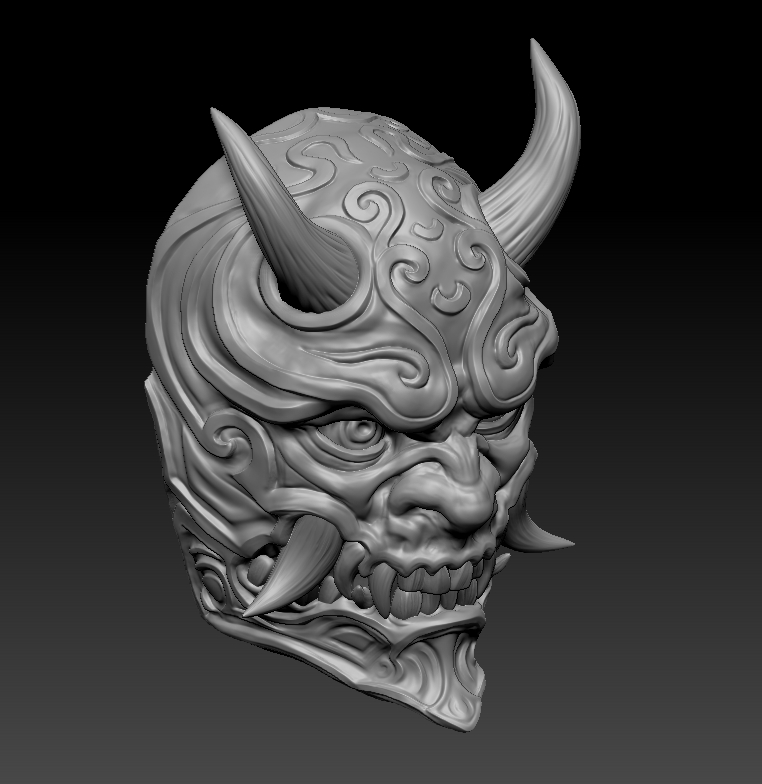 OBJ file Oni Mask・3D print design to download・Cults