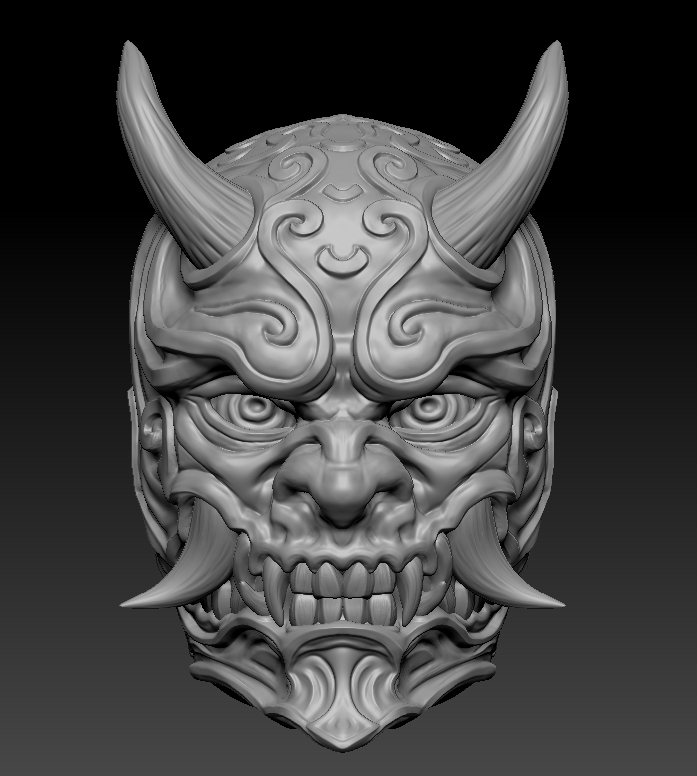 OBJ file Oni Mask・3D print design to download・Cults