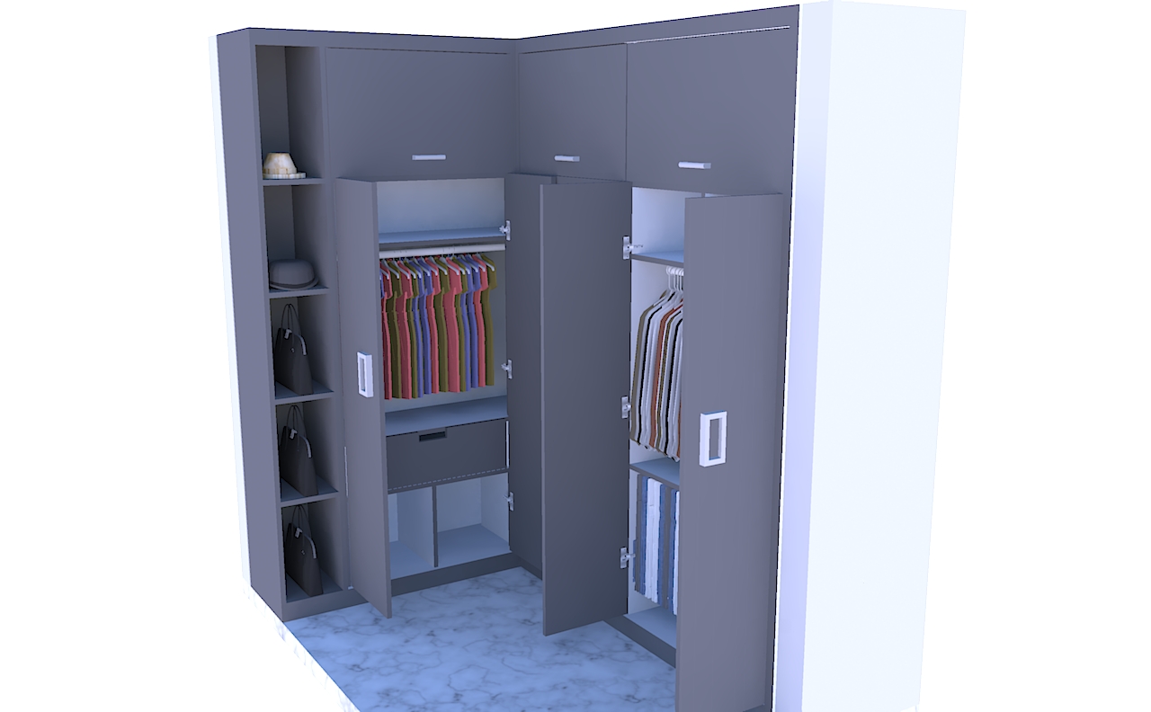 STL file L Shape Wardrobe Design 🎨・3D printing model to download・Cults