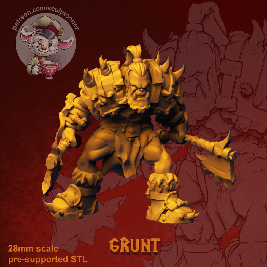 Free STL file Orc-Grunt Free 3D print model・3D printing template to ...