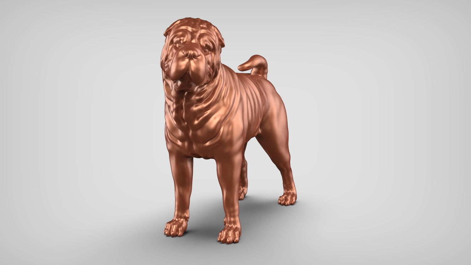 STL file Shar Pei Dog Pose 02・3D printable design to download・Cults