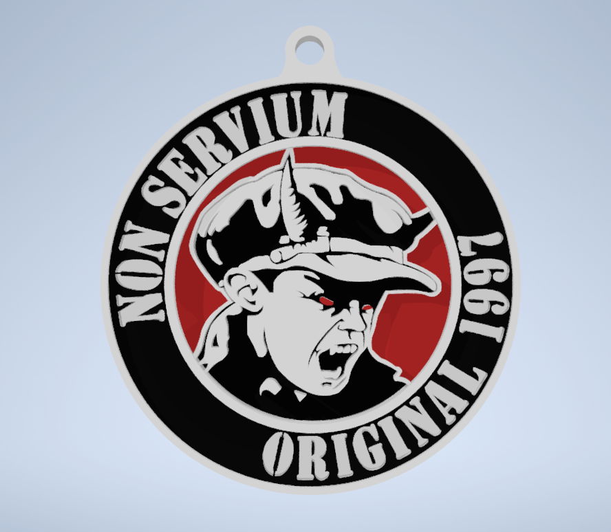 STL file NON SERVIUM MUSIC GROUP KEYCHAIN 🎵・3D printer design to ...