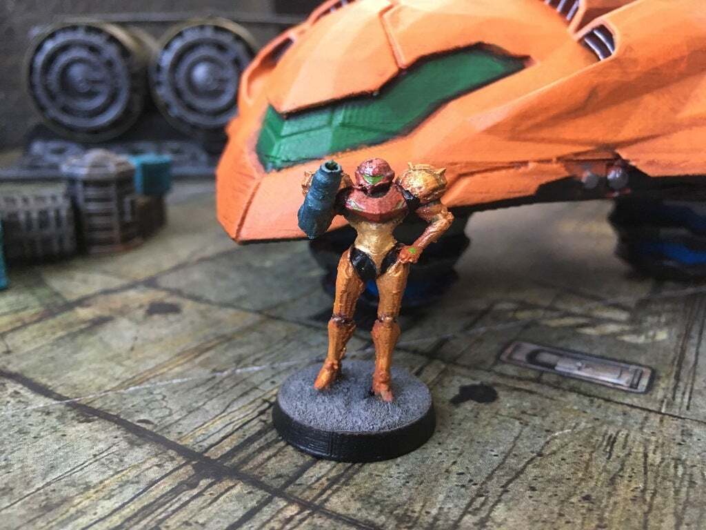 Free STL file Samus Aran 28mm scale w/base 🧞‍♂️・3D print design to ...