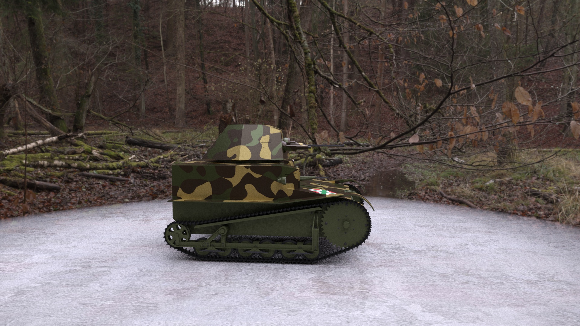 OBJ file "Fejes Harckocsi" - Hungarian Interwar Tankette・Template to ...