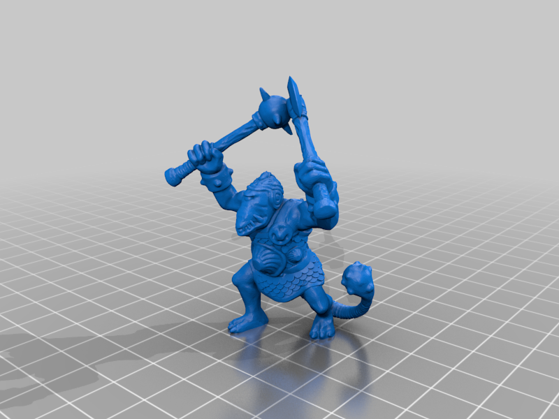 Free STL file HeroQuest - Fimir Warlord with Axe and Mace・3D print ...