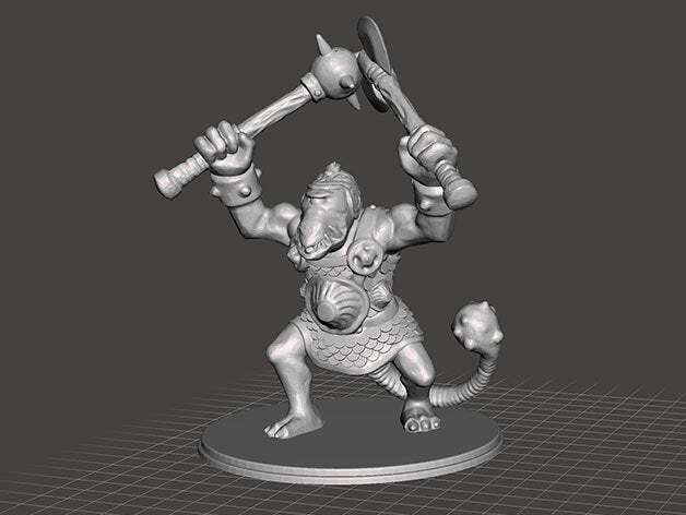 Free STL file HeroQuest - Fimir Warlord with Axe and Mace・3D print ...