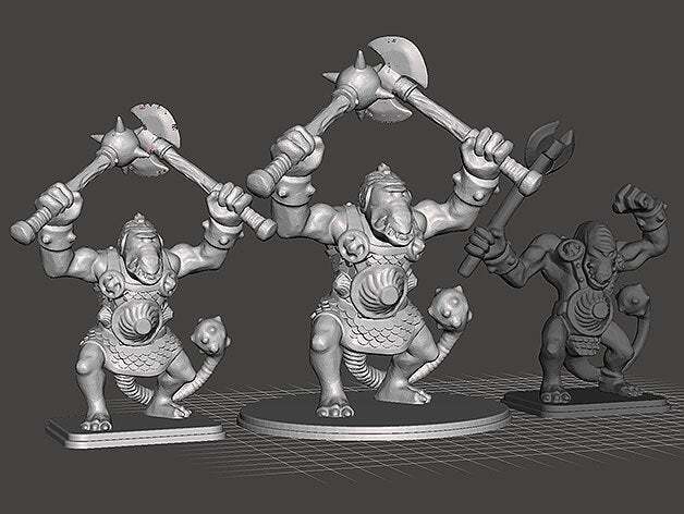 Free STL file HeroQuest - Fimir Warlord with Axe and Mace・3D print ...